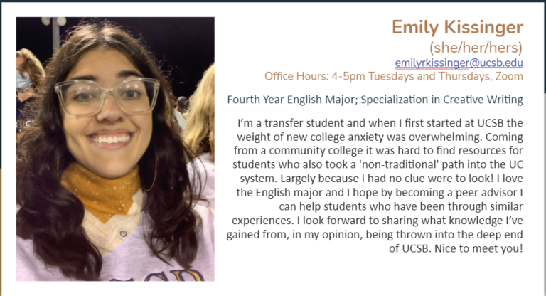 The English Peer Mentoring Program | UCSB English Department