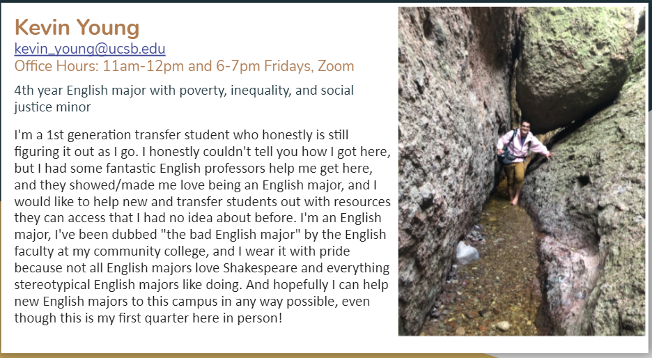 The English Peer Mentoring Program | UCSB English Department